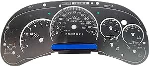 Tanin Auto Electronix Custom Black Gauge Face Overlay | Fits 2006-2007 GMC & Chevy Truck Instrument Cluster Speedometer | 7 Gauges | Overlay Only