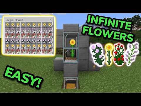 SIMPLE TALL FLOWER FARM TUTORIAL in Minecraft Bedrock (MCPE/Xbox/PS4/Nintendo Switch/PC)