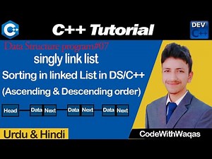 Sorting singly linked list (Ascending & Descending order) in DS/C++
