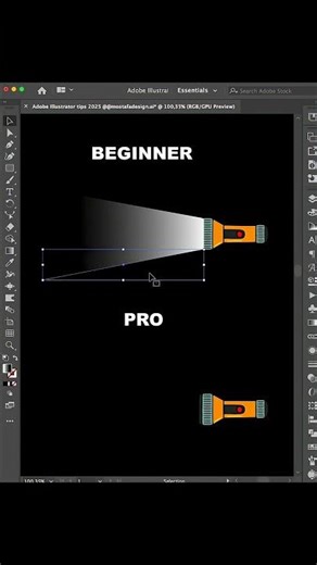 Noob vs Pro flashlight Adobe Illustrator 2025 #adobeillustrator