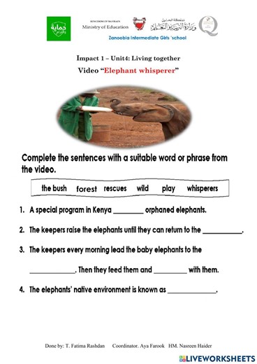 Unit4 - video lesson worksheet