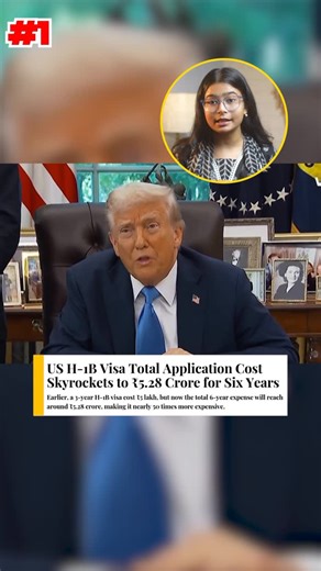 Purtika Shreedutt | Daily News - 21 Sept 2025 1. H-1B Visa Fee Hike US hikes H-1B visa fee to $100,000 per year (₹88 lakh). Earlier it cost ₹5 lakh for 3... | Instagram