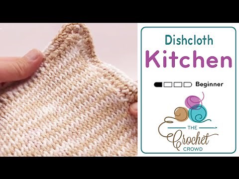 Tunisian Knit Stitch Dishcloth | BEGINNER | The Crochet Crowd