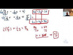 FM 10 7.5 Elimination example #3- fractional coefficients (Solving Systems of Linear Equations)