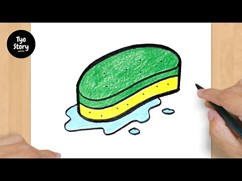 #465 How to Draw a Sponge - Easy Drawing Tutorial