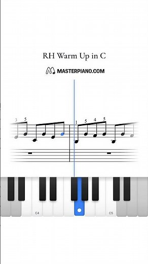RH Warm Up in C - Traditional | Piano Sheet Music