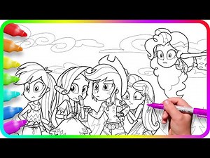 Coloring Pages EQUESTRIA GIRLS - How to color My Little Pony characters. Easy Drawing Tutorial Art