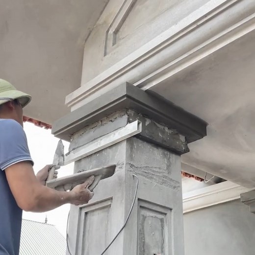 224K views · 1.3K reactions | Superior Technique of Cement Sand Coating on Decorative Concrete Columns | Wisnu art | Facebook