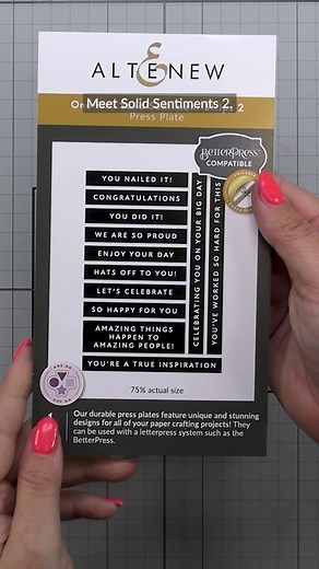 ✨ Say goodbye to stamping each sentiment one by one—this is the easiest way to get perfect, celebratory sentiments in one go! 😍 https://altenew.com/collections/april-2025/products/one-go-solid-sentiment-strips-2-press-plate-celebration-edition 🎨 Introducing the One-Go: Solid Sentiment Strips 2 Press Plate (Celebration Edition) – your all-in-one solution to creating 12 versatile sentiments in a single pass. 🎨 Whether you’re crafting a card for a graduation, promotion, birthday, or just a heart