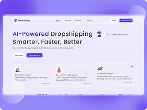 SmartDrop - AI Powered Dropshipping Landing Website UIUX Design