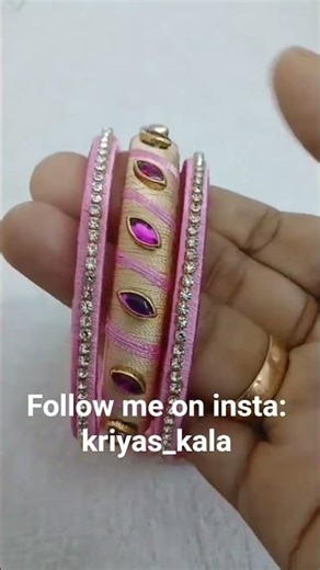 Pink with golden silk thread bangles #ytshorts #trending #handmadewithlove #silkthreadbangles