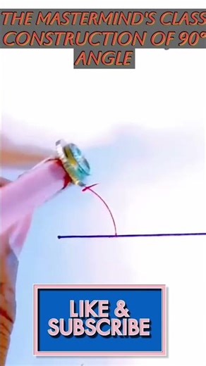 Geometry Trick: Construct 90° Angle Step-by-Step Draw 90° Angle in Seconds 🔥 | Ruler & Compass Trick