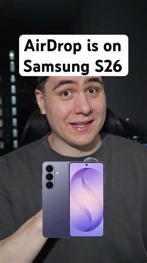 AirDrop is on Samsung S26