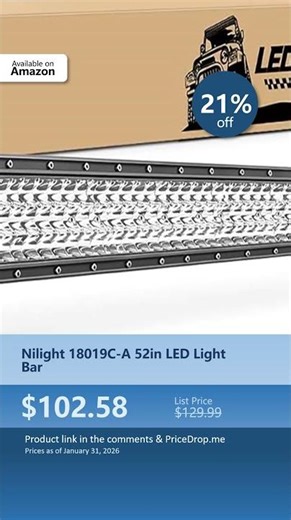 Nilight 18019C-A 52in LED Light Barvideo