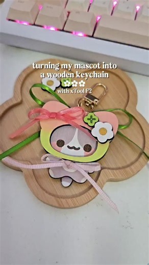 Liz 🌸 Meowments TABLE 10 | turning my cat mascot into a wooden keychain with @xtool.official 🍀🌸 This was one of the first things I wanted to make when I got the... | Instagram