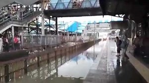 Train Blasts Through Flood, Soaks Everyone