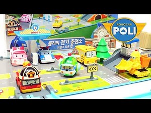 로보카폴리 Robocar POLI 폴리의 전기 충전소 브룸스 타운 맵 Brooms Town Map Play Set Toy Робокар Поли Unboxing & Review