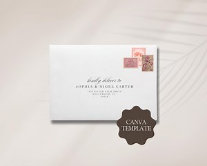 A7 Envelope Addressing Template for Canva | Address Template DIY Bride | Editable - Etsy