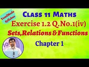 TN Class 11 Maths Exercise 1.2 Sum 1(iv) Sets Relations and Functions Chapter 1