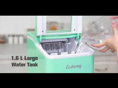 Costway 26lbs/24h Portable Countertop Ice Maker Machine with Scoop,9 Ice Cubes Ready in 8 minutes