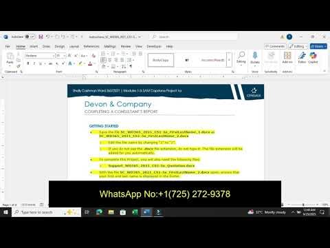 Shelly Cashman Word 365/2021 Modules 13 Capstone Project 1a |Completing a Consultant s Report|