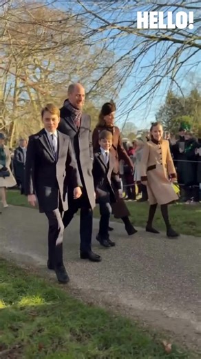 HELLO! Magazine on Instagram: "Christmas cheer at Sandringham 🎄✨ The Royal Family stepped out for their traditional Christmas morning church service, led by King Charles and Queen Camilla at the head of the procession. Her Majesty embraced the festive spirit in red, while the Prince and Princess of Wales arrived with Prince George, Princess Charlotte and Prince Louis, with Princess Kate looking seasonal in tartan. It was a lovely sight to see the family together as they wished bystanders a very