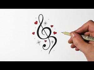 How to Incorporate Initials into Music Notes - Tattoo Design / Letter B - Videos For Kids
