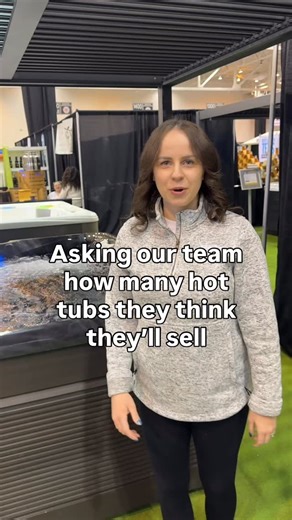 Asking our team how many they think they’ll sell this year at the Home and Garden Show 🤔 The Home and Garden Show truly is the best time to buy a hot tub if you’ve been thinking about it. We have with our special promotions JUST for attendees, stop up and see us! 🙂 | Northeast Factory Direct