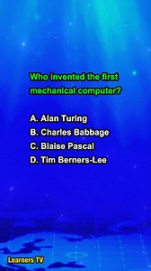 1.5K views · 13 reactions | Who invented the first mechanical computer? #learnerstv #education #trivia #learning | Learners TV | Facebook
