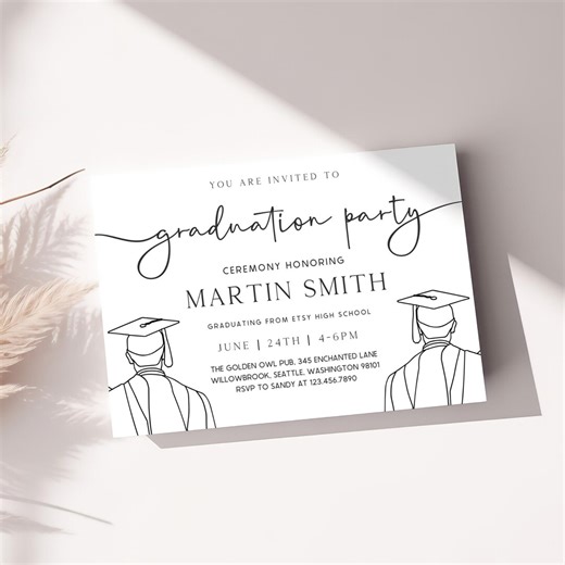 Class of 2026 Graduation Invitation Card | Editable Minimalist Graduation Invitation | Graduation Announcement Template | Modern Grad Invite - Etsy Canada