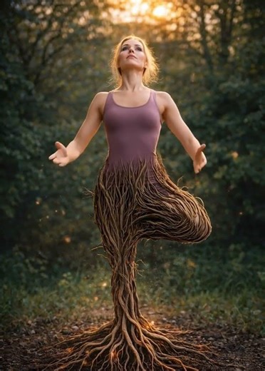 Tree Pose Yoga Transformation CGI | Rooting into the Earth