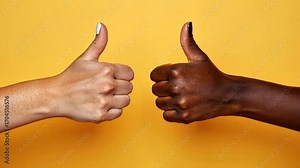 Thumbs Up: A striking visual representation of agreement, approval, or a positive sentiment, with a close-up shot that captures two hands displaying the thumbs up gesture.