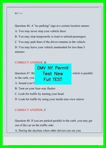 DMV NY Permit Test New Full TEST video