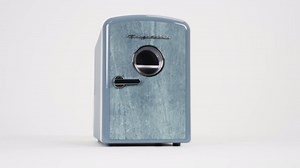 Frigidaire 7 in. 1 cu. ft. Retro Mini Refrigerator Cooler, Holds 9-Cans, Portable-Car, Office, Bedroom, Dorm, Indigo Denim in Blue EFMIS199-INDIGODENIM