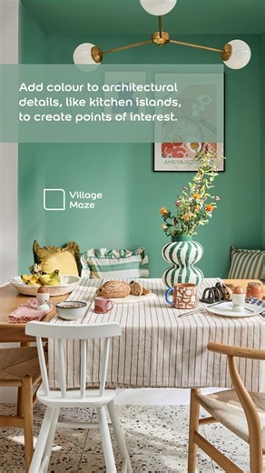 Want to give your home a unified sense of style? Here’s how to create a seamless colour palette that flows beautifully from room to room. Start with complementary colours that subtly shift across spaces: Femme → Rich Teal → Freshwater Pearl Add accents like a feature wall for extra impact: White Horse on the wall, Apple Box behind the bed = dreamy! Highlight architectural details like your kitchen island for visual interest: Sweet Embrace on the wall, Delicate Pink on the island – so pretty! For