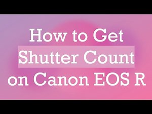 How to Get Shutter Count on Canon EOS R