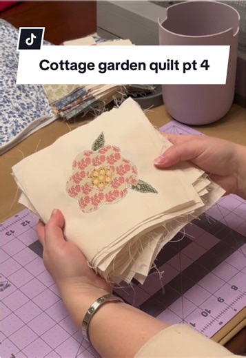 We’re finally appliquéing the flower blocks onto their quilt blocks!! In the next part we’re going to be putting together the quilt top, so stay tuned for that!! 🌷🌻🌸 Don’t mind the location change midway through the video or the slightly delusional voiceover (clearly, I was getting tired at this point 😂) #TikTokCreatorSearchInsightsIncentive #quiltingtiktok #quilting #quiltersoftiktok #quilt