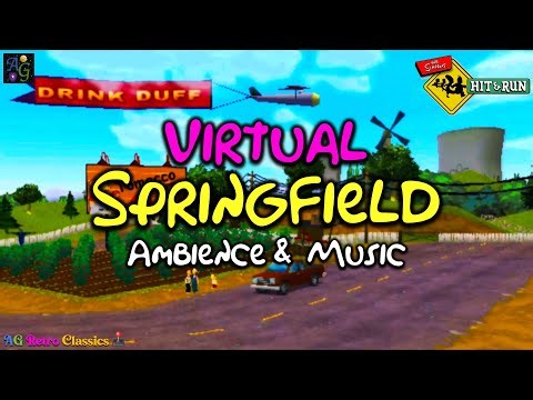Exploring Virtual Springfield: The Musical 🏡🎶 1 HOUR The Simpsons Hit & Run PS2 Ambience + OST Mix 👾