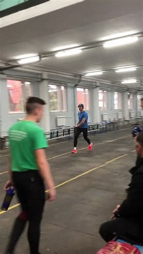 Competitive Firefighter Climbs Up Ladder