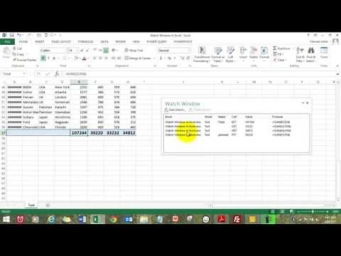 Use Watch Window Feature In Excel