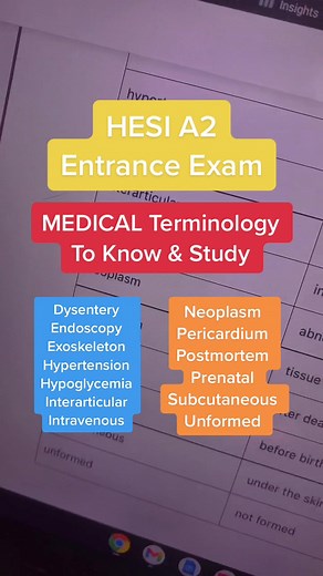 Key Medical Terms for HESI A2 Entrance Exam Vocab Section