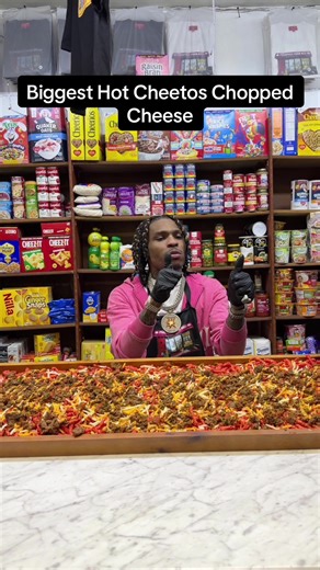 Indulge in the Biggest Hot Cheetos Chopped Cheese