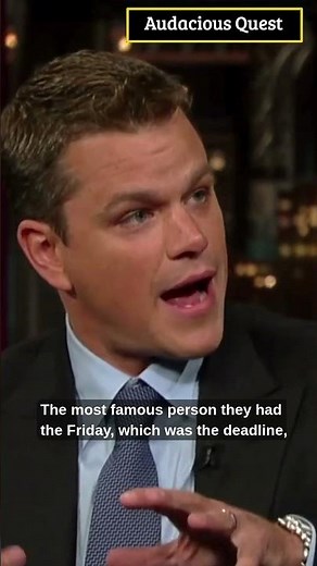 A Hilarious Story From Matt Damon | Shorts #audaciousquest #funny