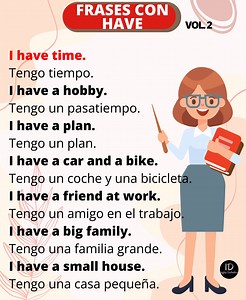 146K views · 16K reactions | I have / Yo tengo. Vol. 2 Amplía tu vocabulario con frases y expresiones en inglés Lista de palabras muy usadasExpresiones con Have / Tener Vocabulario muy usado que debes conocer✍️No te rindas, te lo debes #inglesfacil #inglesdefinitivo #ingles #adjectives #English #nouns #prepositions #conjuntions #verbs #irregularverbs #regularverbs #adverbs | Inglés Definitivo | Facebook