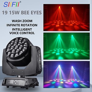 [Hot Item] Mac Aura 19*15 RGBW 4 in 1 Event Stage Moving Head Wash Beam Light 300W DMX 19 PCS 15W Zoom LED Wash Lights