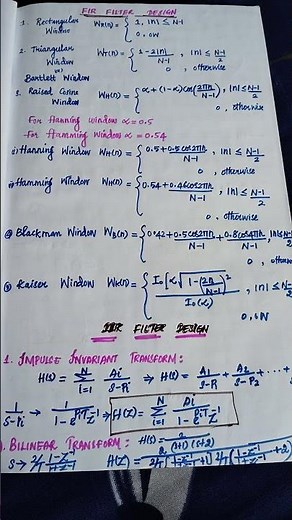FIR IIR Filter design methods //Signals and Systems //Gate//trb//tneb//tnpsc AE//Semester Exams