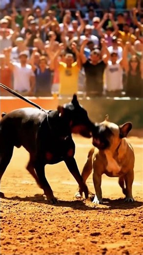 Epic Dog Fight: Small Dog Outsmarts Big Dog! 🐶🔥” #cuteanimals