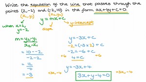 Finding the Equation of a Line in General Form