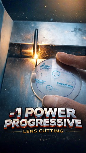 -1 Power Progressive Lens Cutting | Progressive Lens Cutting In Optical Lab