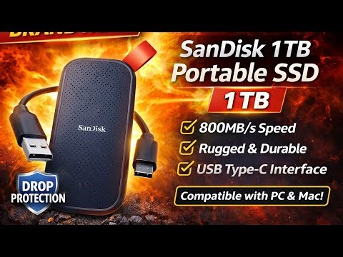 SanDisk External SSD 1TB Unboxing & Real World Speed Test | USB 3.2 Gen 2